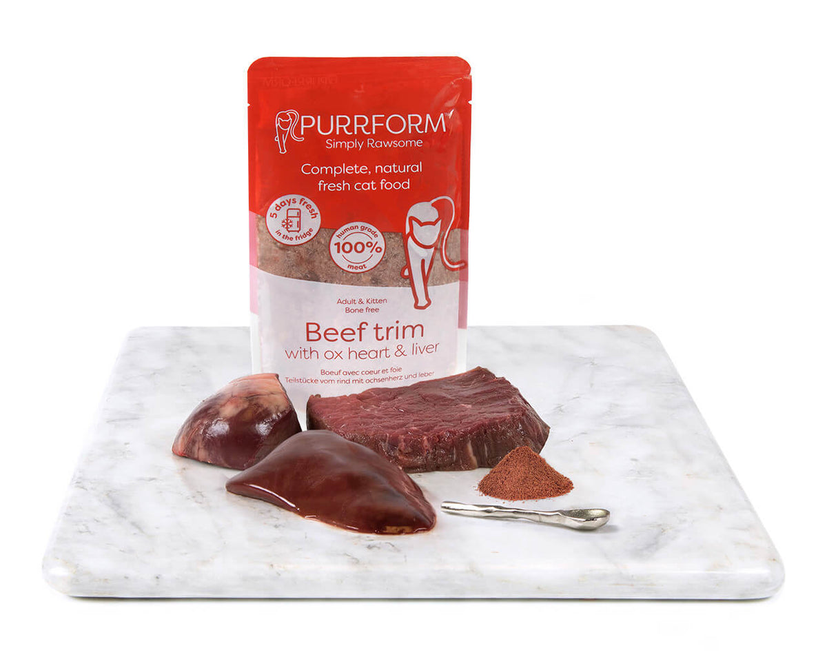 Purrform 5 Days Fresh - Beef Trim with Ox Heart and Liver 300g – Dofos ...
